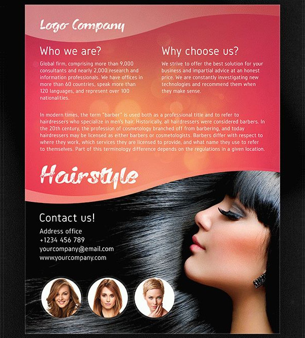 Hair Stylist Flyers Templates Free