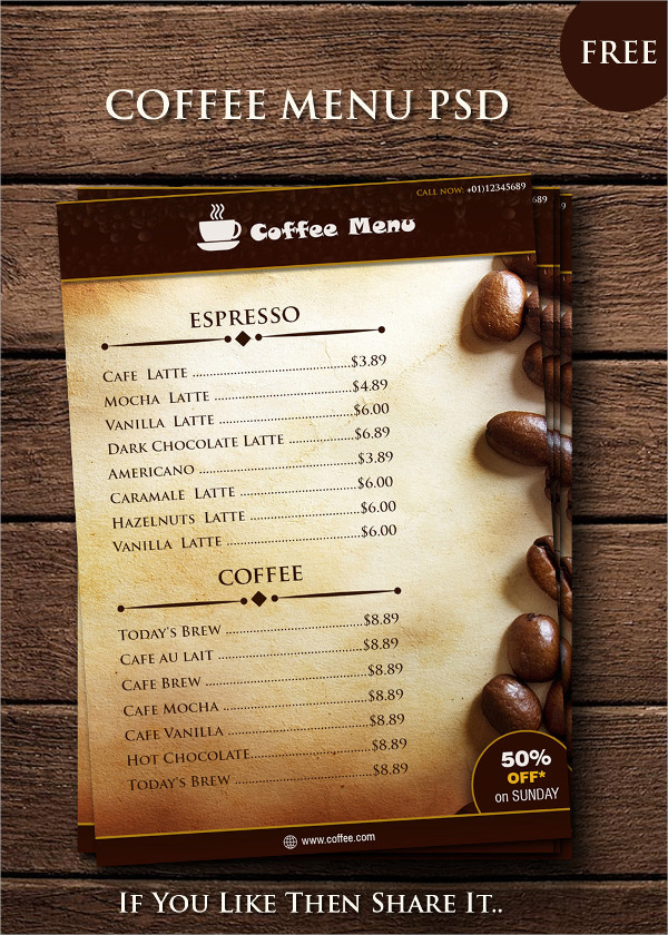25 Coffee Menu Templates Free Premium Download