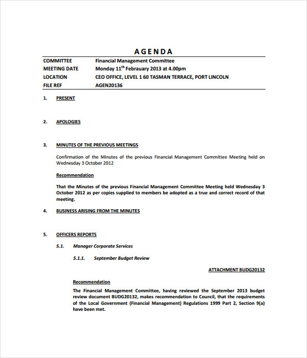 6+ Business Agenda Templates - Free Word, PDF Documents Download