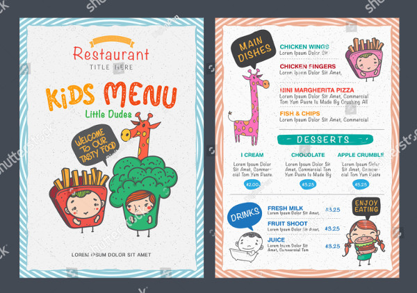 Kids Menu Template - 27+ Free & Premium Download