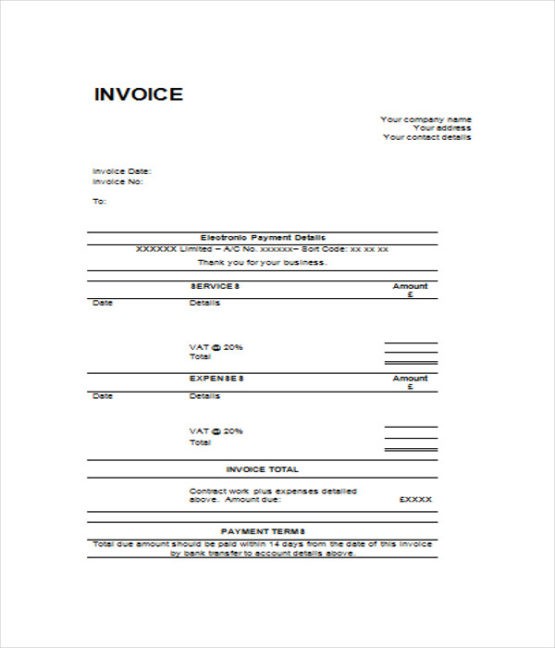 6+ Blank Invoice Templates - Free Word, PDF Documents Download