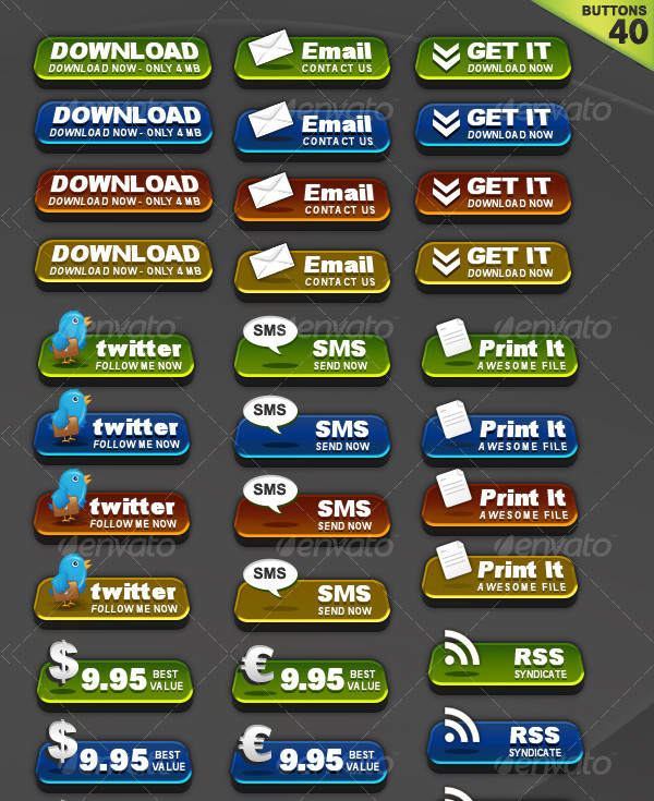 3D Buttons - 27+ Free PSD, AI, EPS, Vector, PNG Format Download