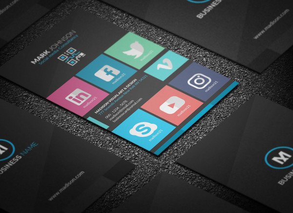 39+ Social Media Business Card Templates - Free & Premium Download
