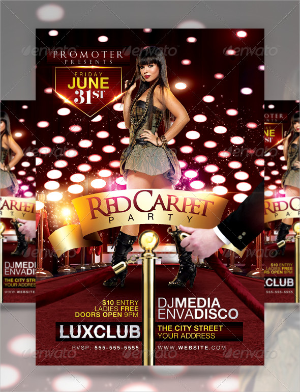 Red Carpet Party Flyer Design - 25+ Free & Premium Download