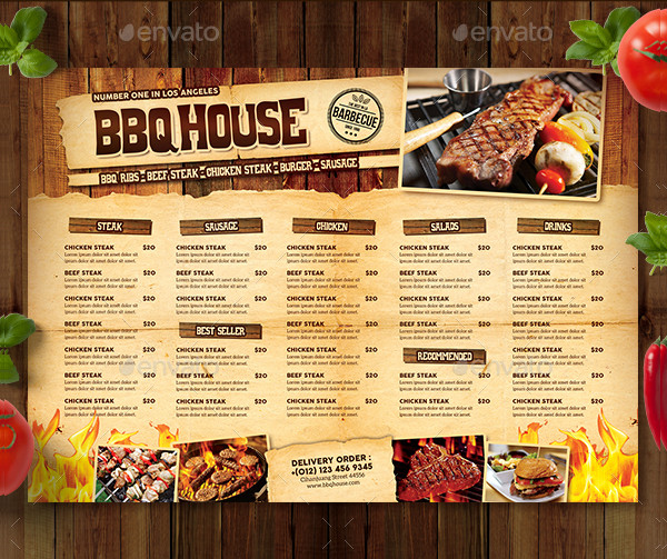 BBQ Restaurant Menu Templates