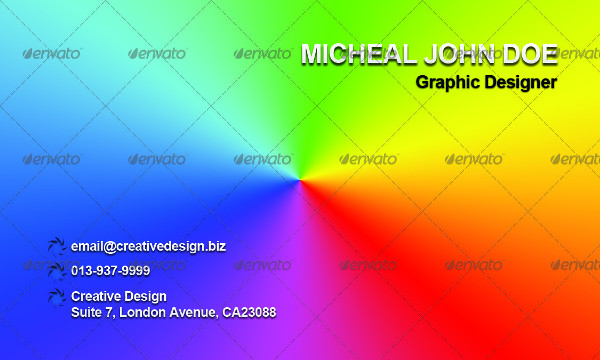 Rainbow Business Card Designs - 25+ Free & Premium Download