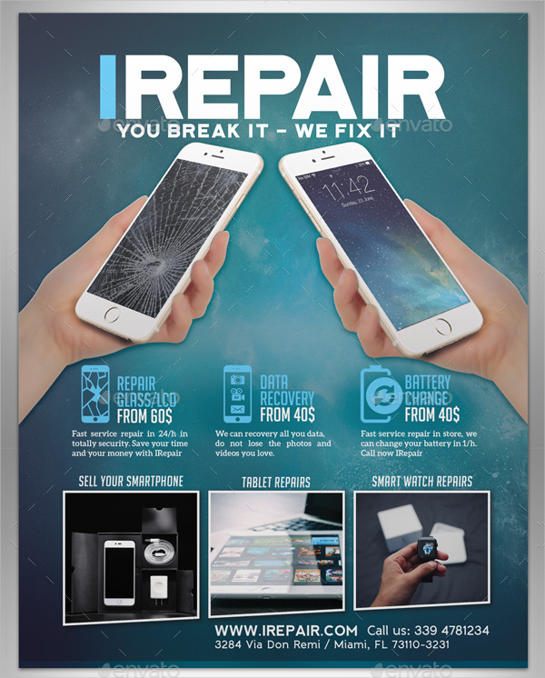 Smartphone Repair Flyer PSD - 23+ Free & Premium Download