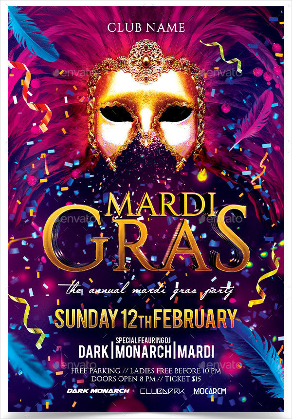 Mardi Gras Party Flyer Templates 27 Free Premium Download