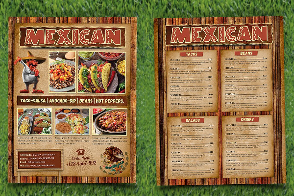 Blank Mexican Restaurant Menu Templates