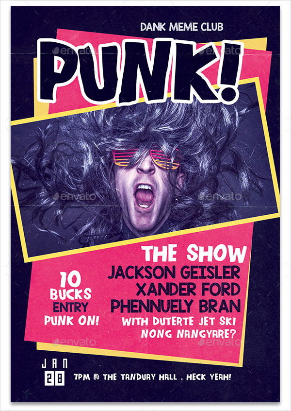 Punk Flyer Template 21 Free Premium Download