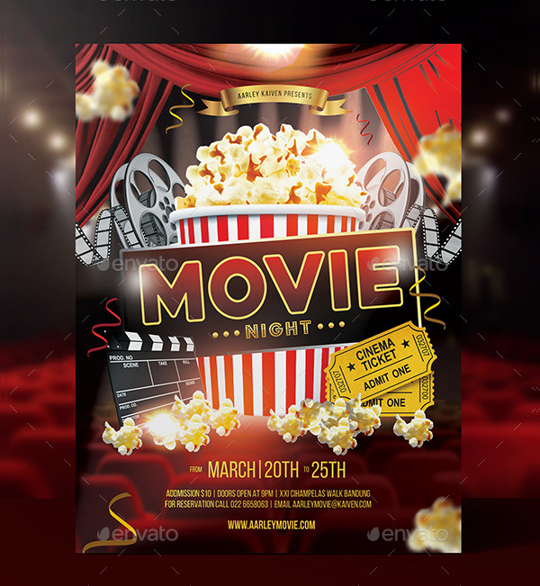 Movie Night Flyer Template - 23+ Free & Premium Designs Download